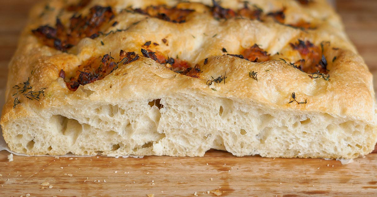 No Knead, Saltfish Buljol Focaccia Recipe